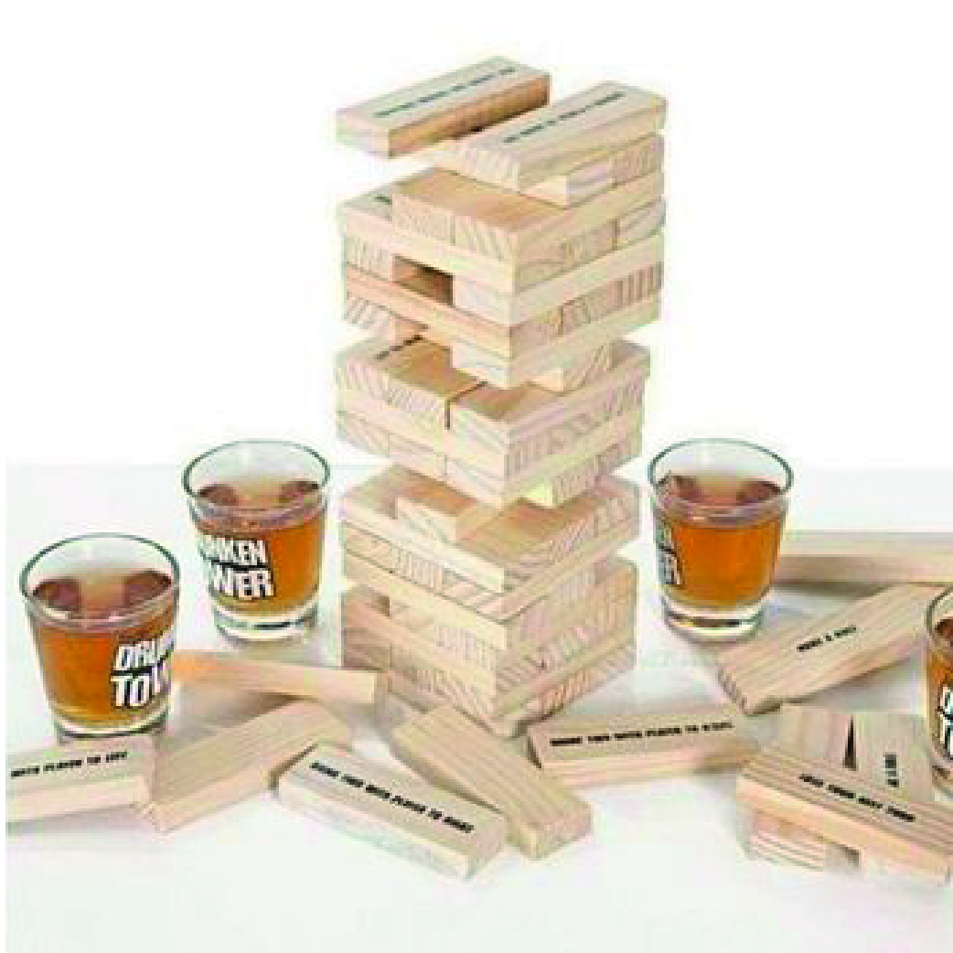Drunken Tower Jenga Wooden Building Blocks Game - Husto